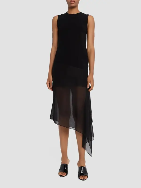Michael Kors Veiled Stretch-wool Midi Dress