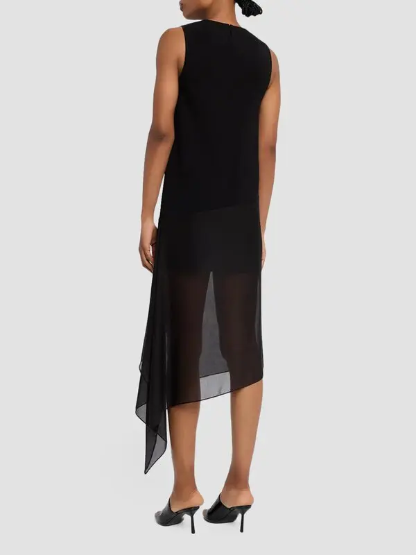 Michael Kors Veiled Stretch-wool Midi Dress