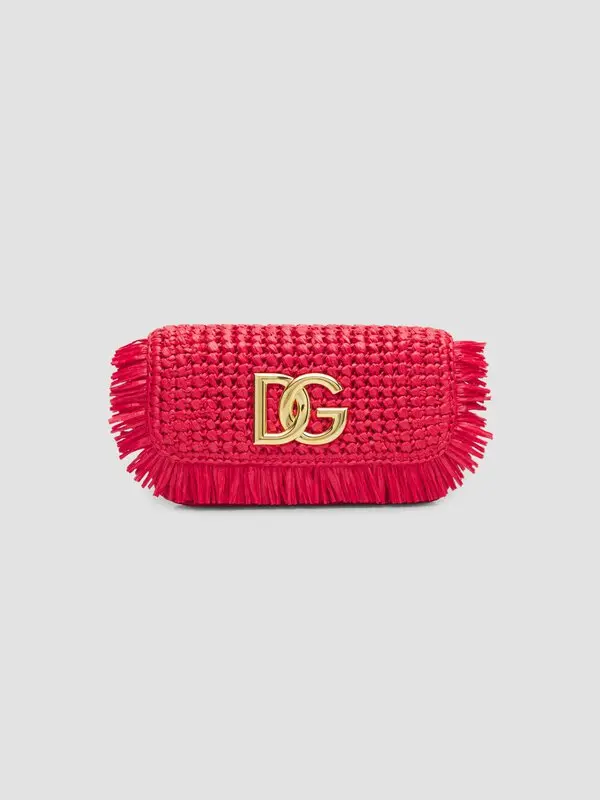 Dolce & Gabbana Anticipo Carretto Raffia Shoulder Bag - Poppy Red