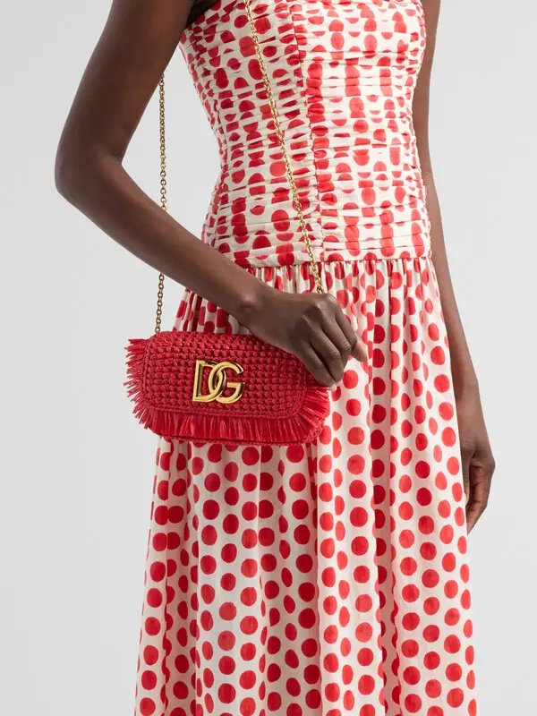 Dolce & Gabbana Anticipo Carretto Raffia Shoulder Bag