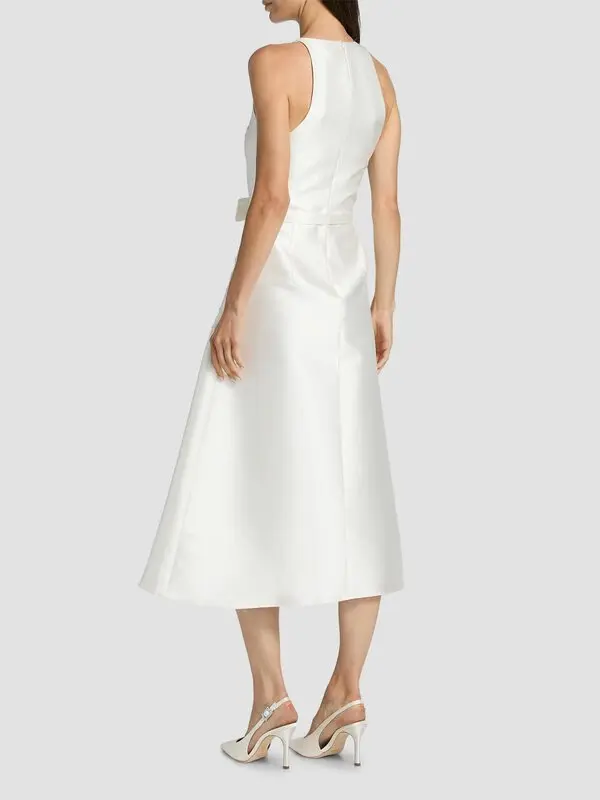 SACHIN BABI Allison Embroidered Satin Fit & Flare Midi-dress