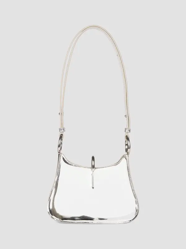 Rabanne Small Ring Leather Shoulder Bag - Silver