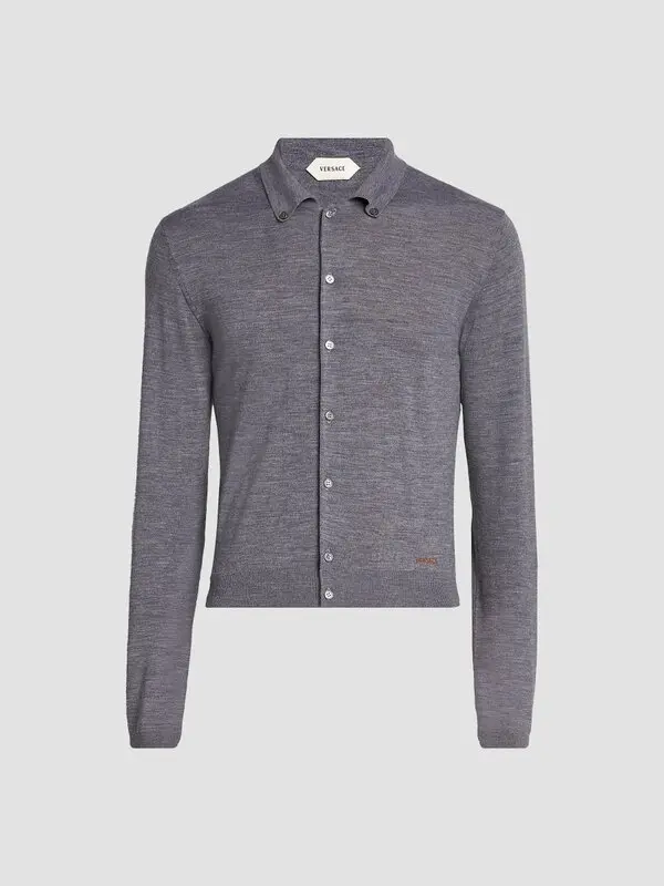 Versace Wool Collared Cardigan