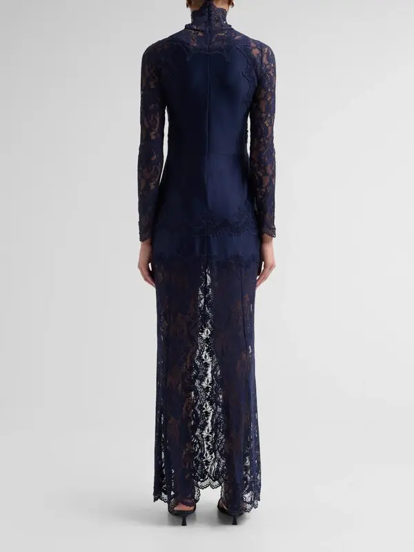 Rabanne Lace Turtleneck Maxi Dress