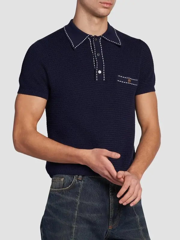 Versace Cotton Polo Sweater