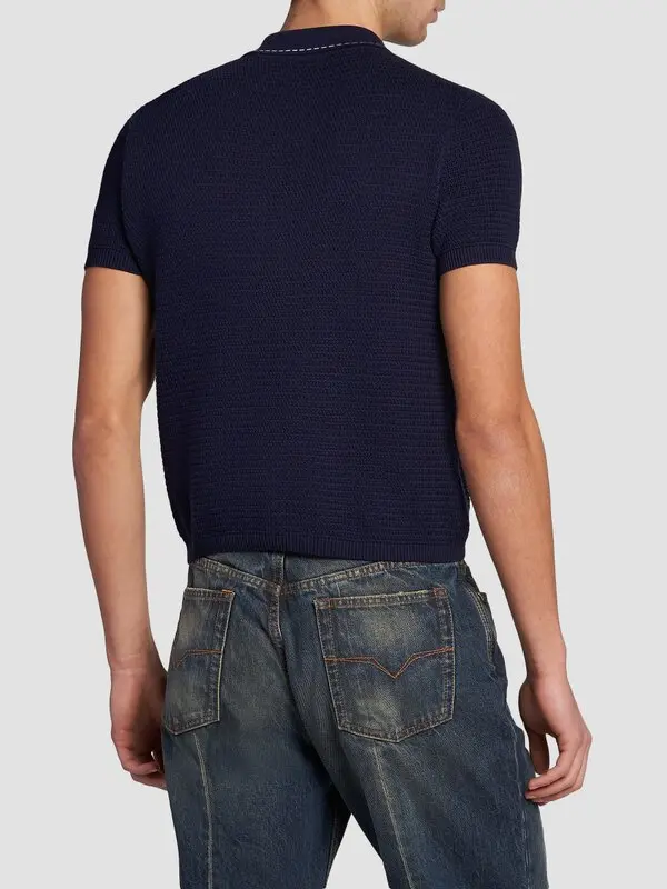 Versace Cotton Polo Sweater