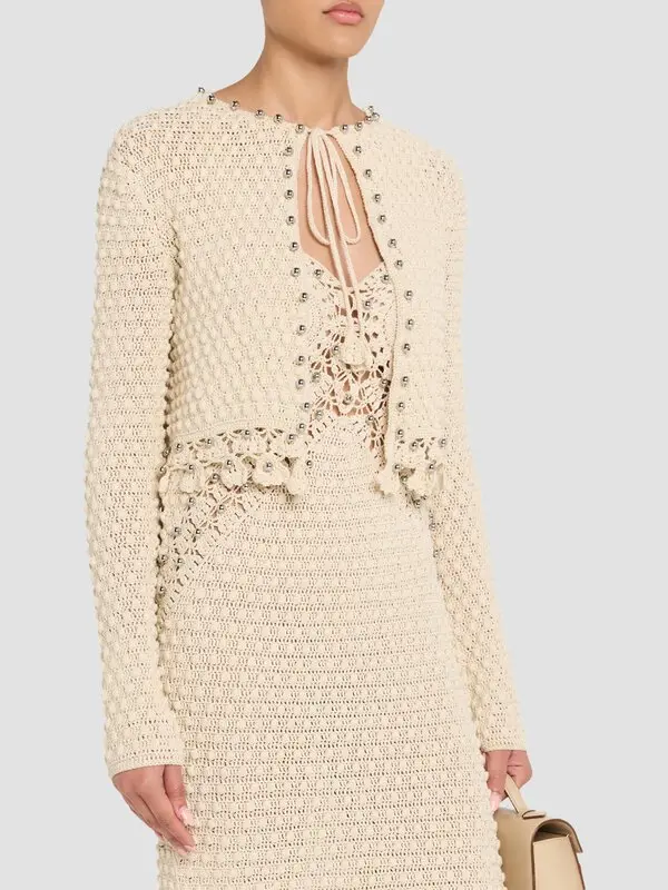 Rabanne Crochet Embellished Cardigan