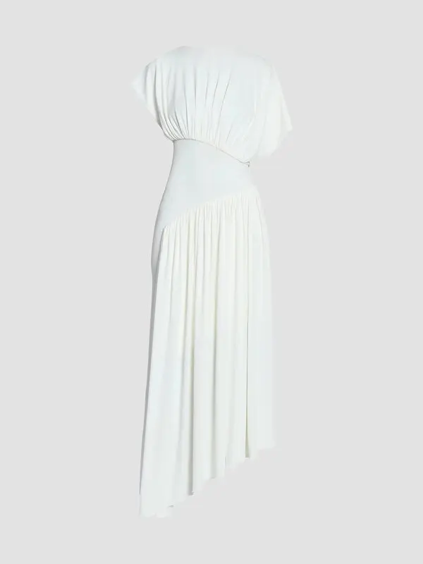 Rabanne Asymmetric Short-sleeve Midi-dress - Ivory