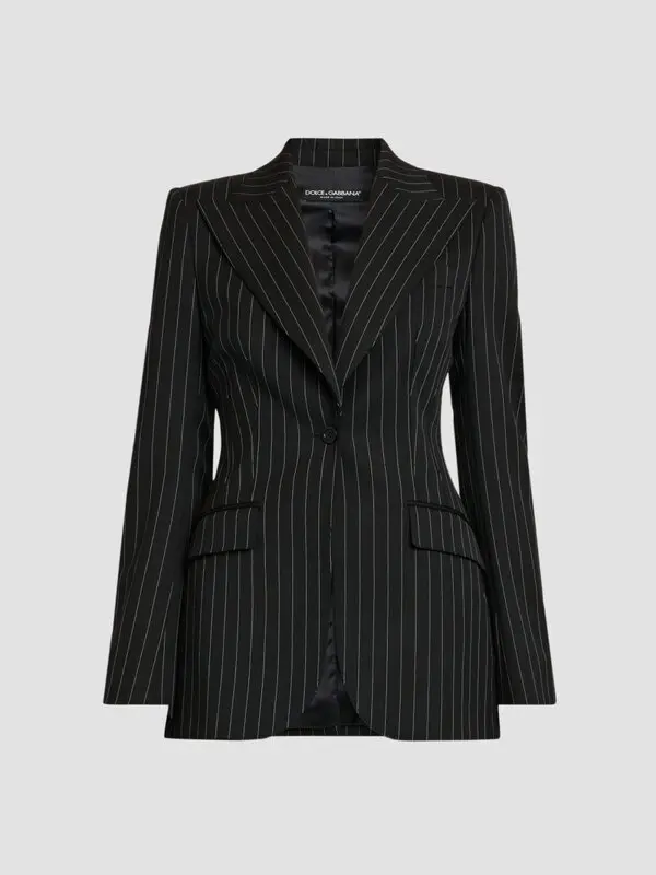 Dolce & Gabbana Pinstriped Stretch Virgin-wool Single-breasted Blazer