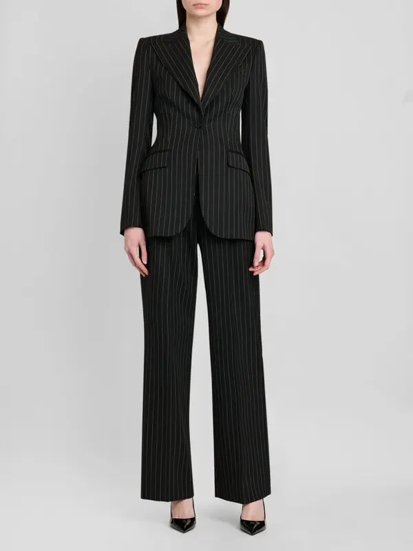 Dolce & Gabbana Pinstriped Stretch Virgin-wool Single-breasted Blazer