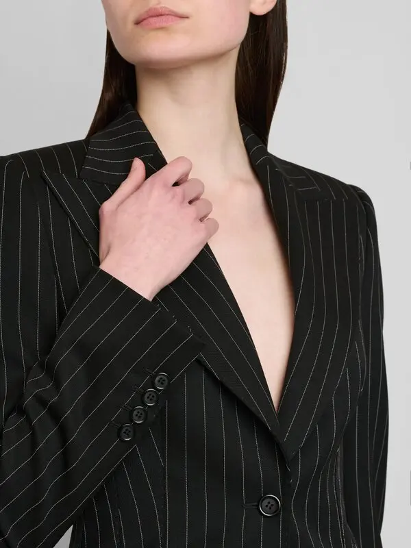 Dolce & Gabbana Pinstriped Stretch Virgin-wool Single-breasted Blazer