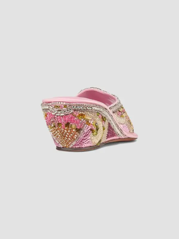 Versace 50mm Beaded Mule Wedges
