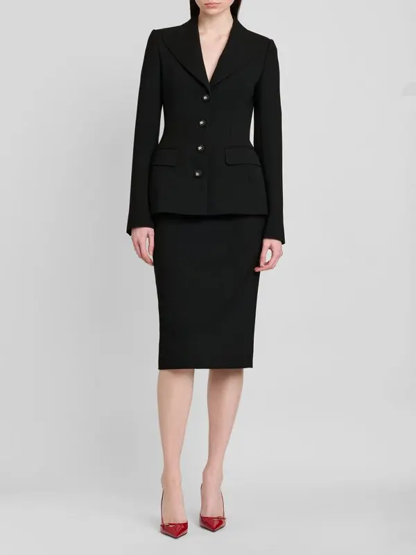 Dolce & Gabbana Virgin Wool Pencil Midi-skirt
