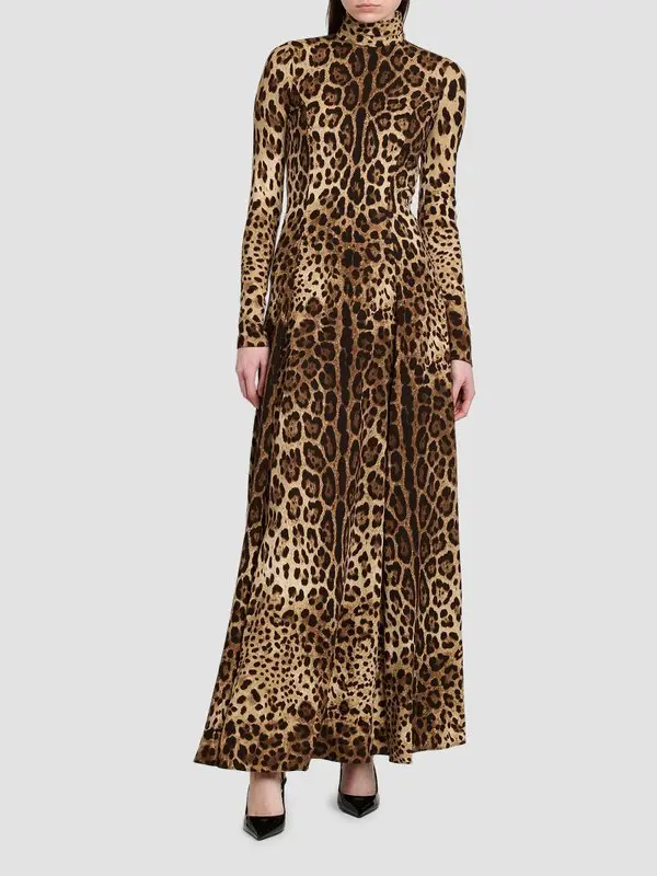 Dolce & Gabbana Leopard Silk Charmeuse Maxi Dress