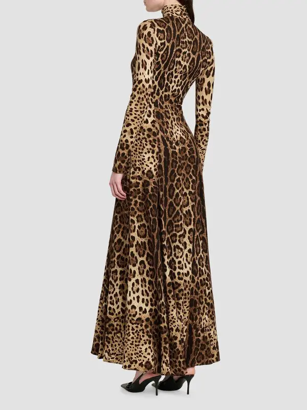 Dolce & Gabbana Leopard Silk Charmeuse Maxi Dress