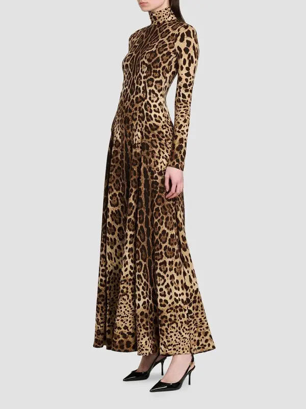 Dolce & Gabbana Leopard Silk Charmeuse Maxi Dress