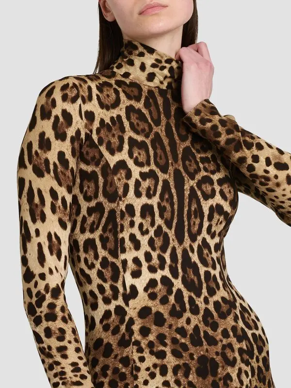 Dolce & Gabbana Leopard Silk Charmeuse Maxi Dress