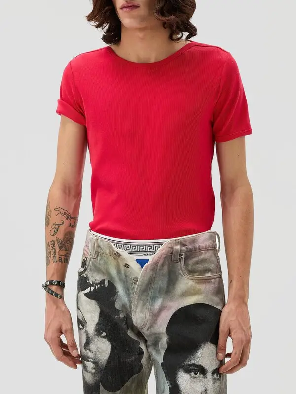 Versace Stretch-cotton T-shirt - Bright Red