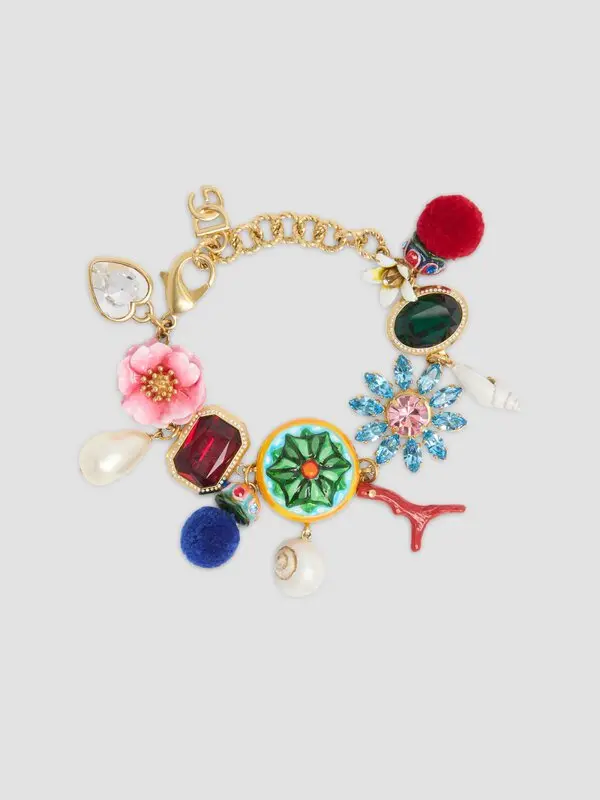Dolce & Gabbana Goldtone & Mixed-media Charm Bracelet - Multi Color