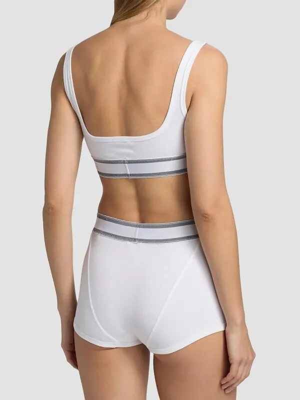 Versace Bio Cotton Rib-knit Bra