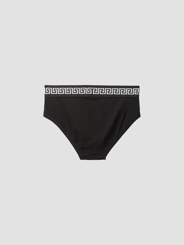 Versace Greca Medusa Head Cotton Jersey Brief - Black
