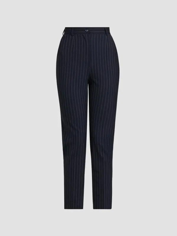 Dolce & Gabbana Pinstriped Stretch Virgin Wool Slim-leg Pants