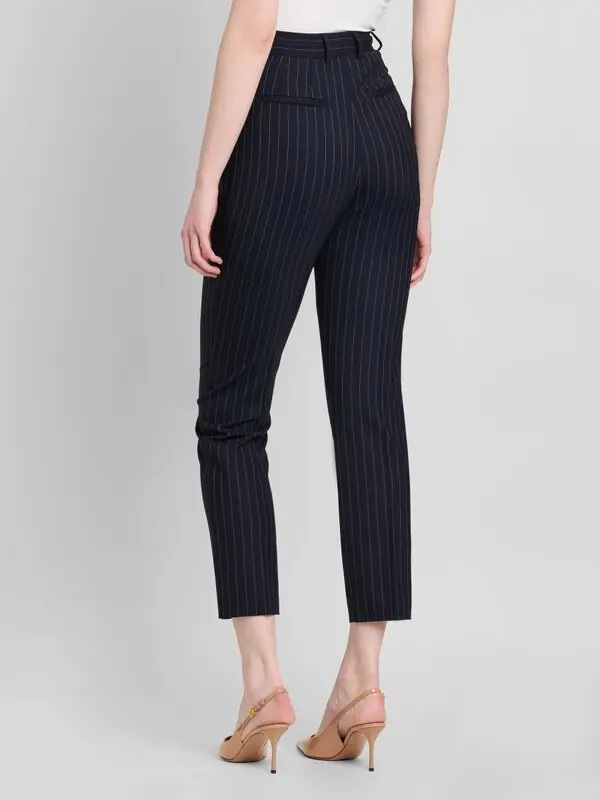 Dolce & Gabbana Pinstriped Stretch Virgin Wool Slim-leg Pants