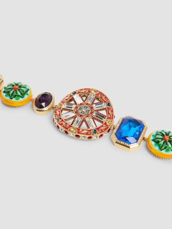 Dolce & Gabbana Goldtone, Glass Crystal & Resin Choker