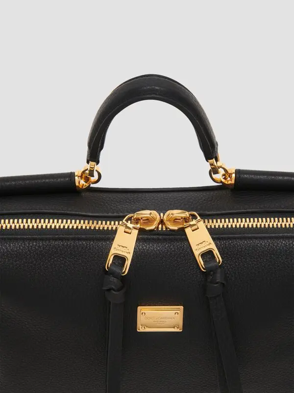 Dolce & Gabbana Vittoria Leather Top Handle Bag - Nero