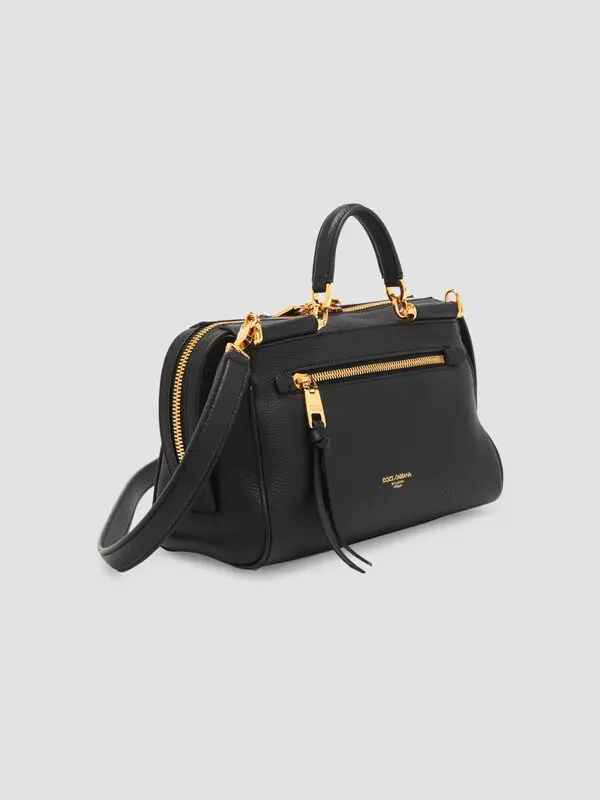 Dolce & Gabbana Vittoria Leather Top Handle Bag - Nero