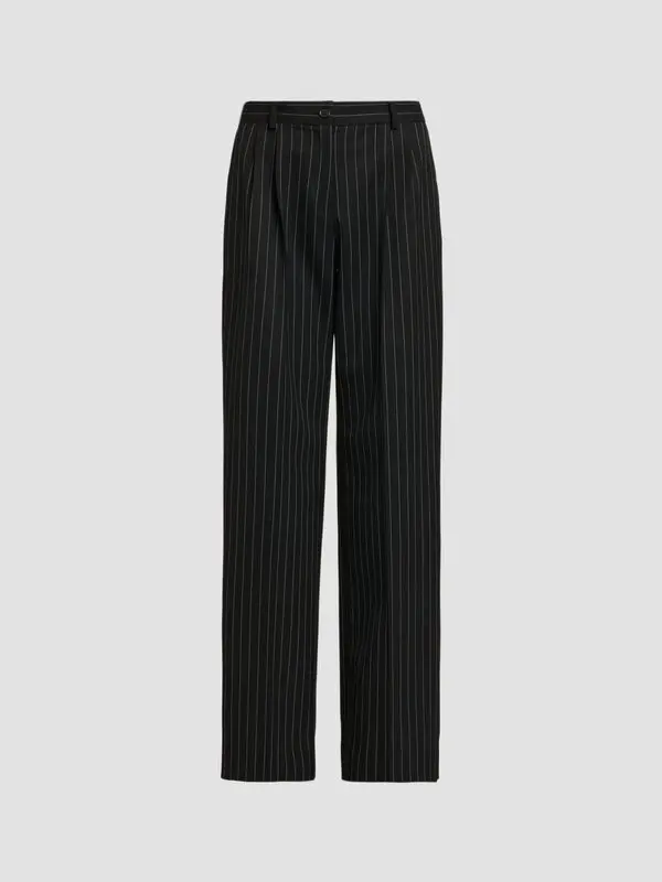 Dolce & Gabbana Pinstriped Virgin Wool-cashmere Straight-leg Pants