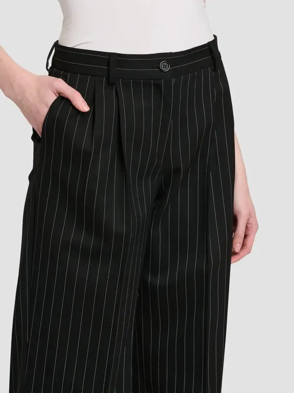 Dolce & Gabbana Pinstriped Virgin Wool-cashmere Straight-leg Pants