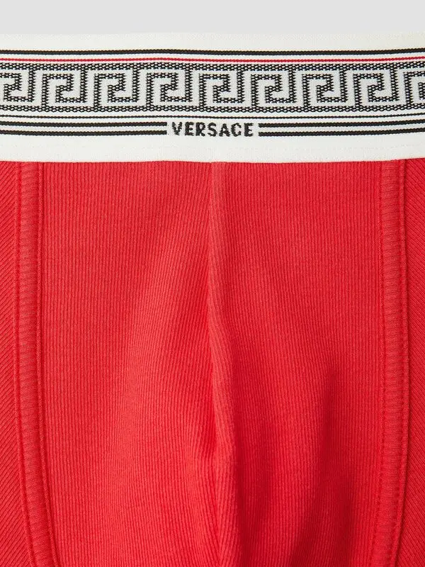 Versace Ribbed Greca Medusa Stretch-cotton Trunk Briefs