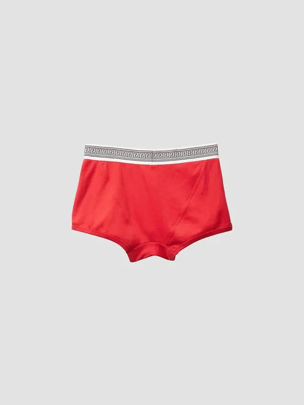 Versace Ribbed Greca Medusa Stretch-cotton Trunk Briefs - Bright Red