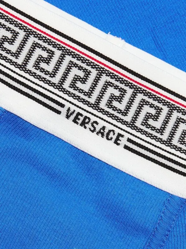 Versace Ciclista Cotton Rib-knit Trunks