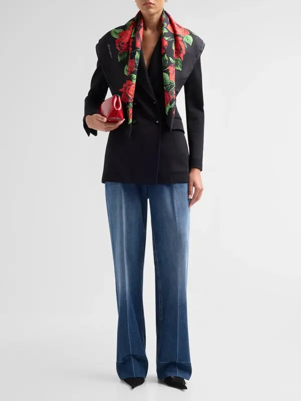 Dolce & Gabbana Roses Silk Square Scarf - Rose