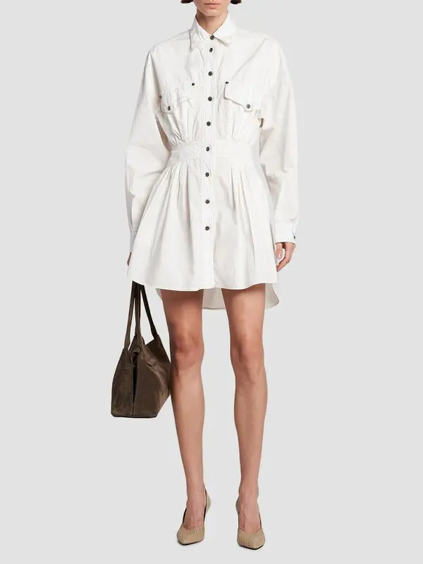 Versace La Vacanza Poplin Cotton Utility Shirtdress