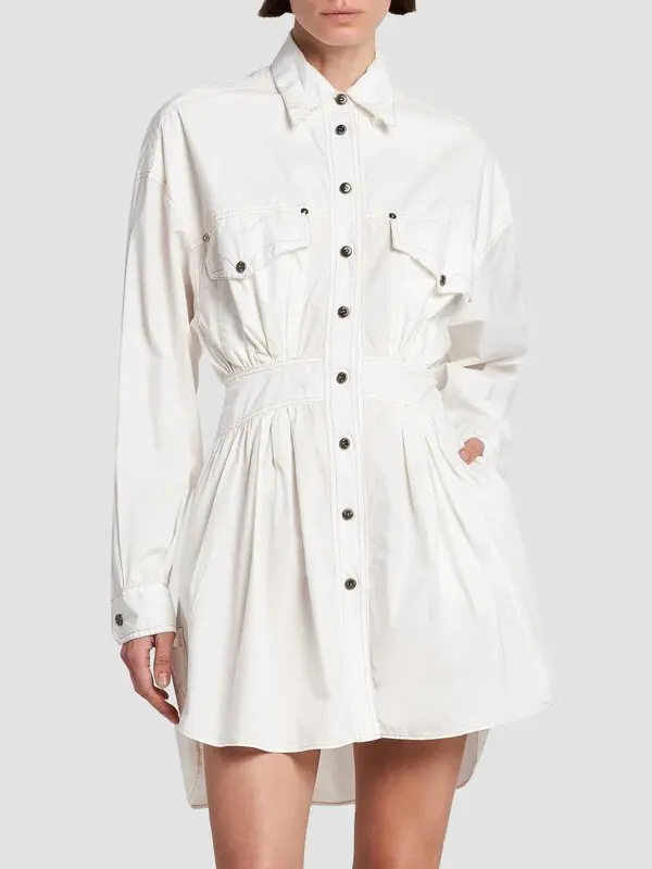 Versace La Vacanza Poplin Cotton Utility Shirtdress