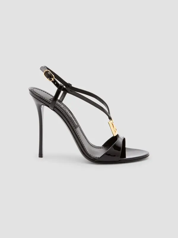Dolce & Gabbana Vernice 105mm Patent Leather Stiletto Sandals - Nero