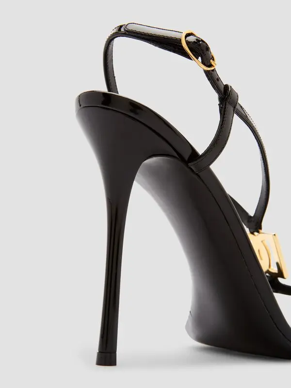 Dolce & Gabbana Vernice 105mm Patent Leather Stiletto Sandals - Nero
