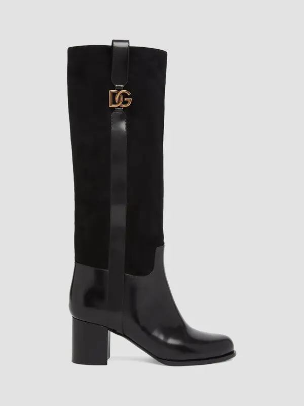 Dolce & Gabbana Equestrian 60mm Suede & Leather Boots