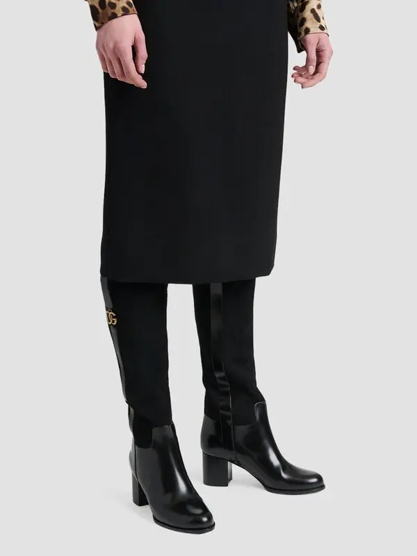 Dolce & Gabbana Equestrian 60mm Suede & Leather Boots