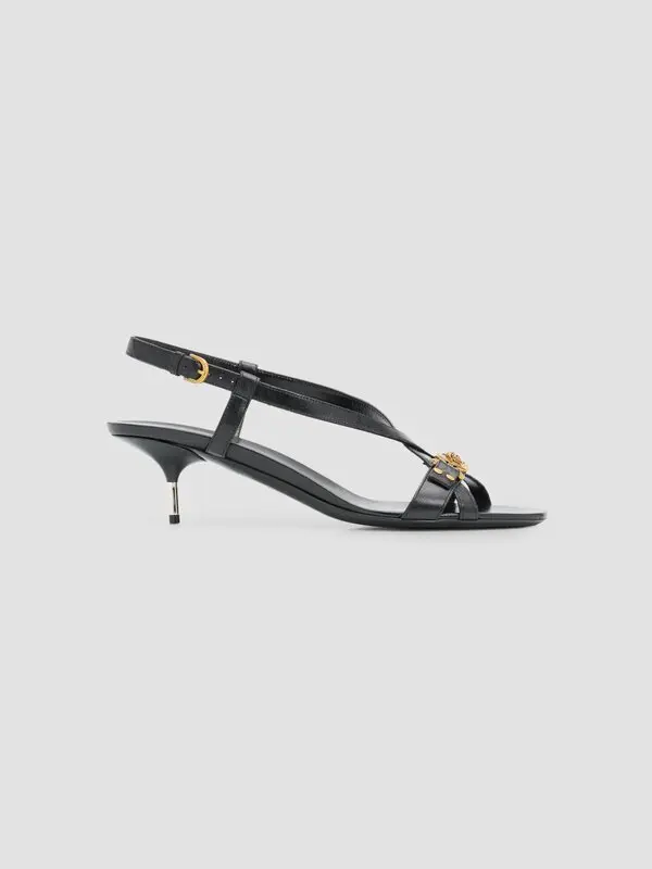 Versace Medusa 50mm Leather Sandals - Black