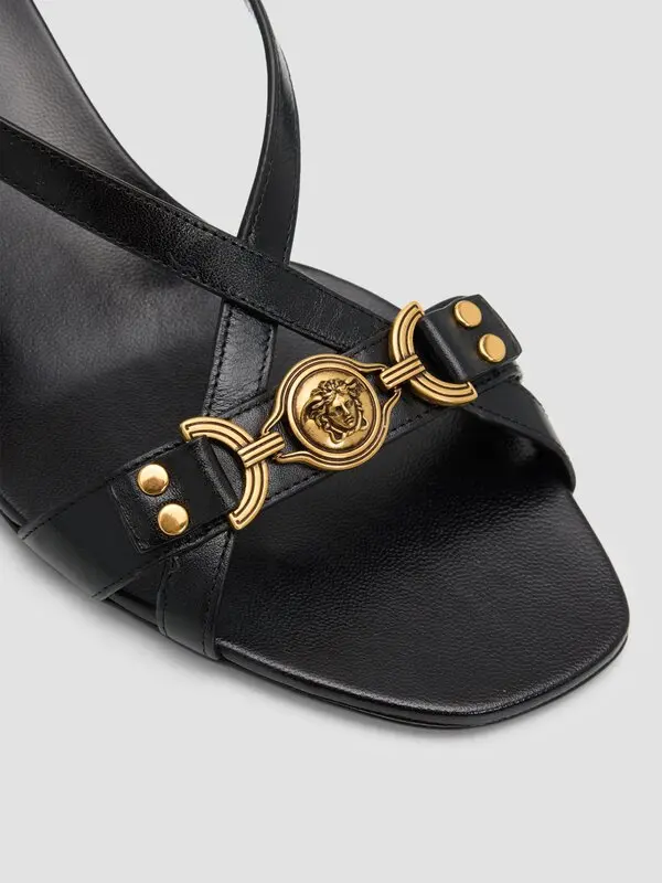 Versace Medusa 50mm Leather Sandals - Black