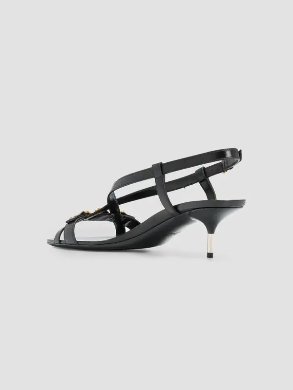 Versace Medusa 50mm Leather Sandals - Black