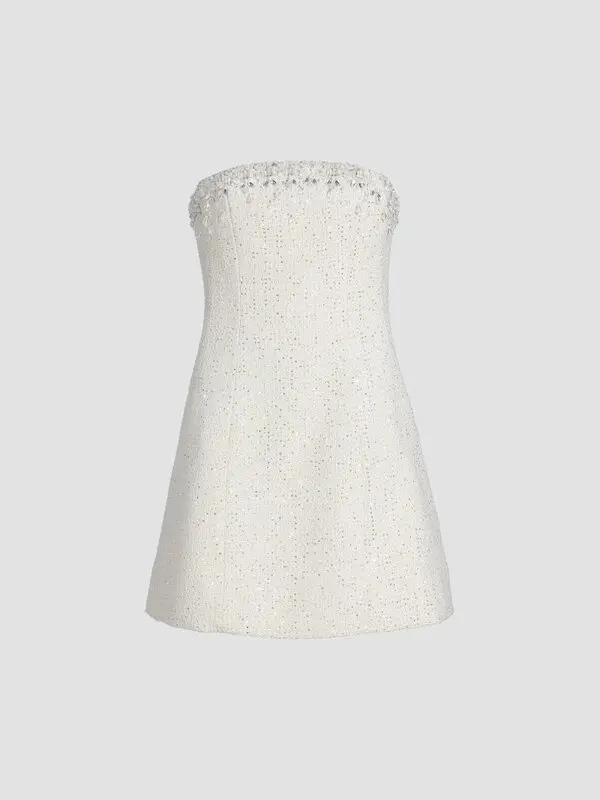 SACHIN BABI Daphne Embellished-tweed Strapless Minidress