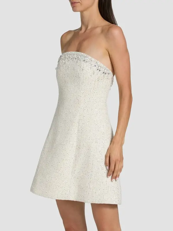 SACHIN BABI Daphne Embellished-tweed Strapless Minidress