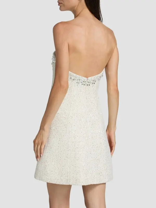 SACHIN BABI Daphne Embellished-tweed Strapless Minidress