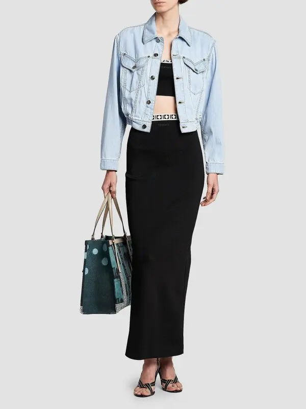 Versace Denim Chambray Blouson Trucker Jacket