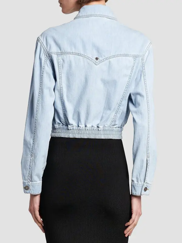 Versace Denim Chambray Blouson Trucker Jacket